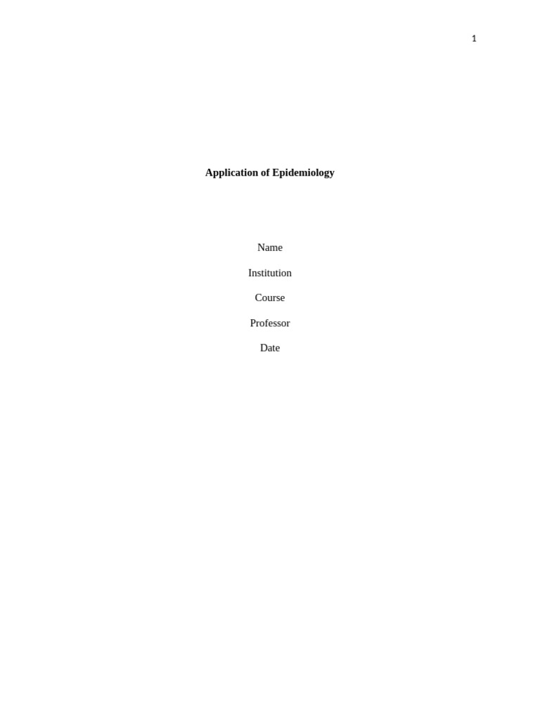 Application of Epidemiology | PDF | Diabetes | Preventive Healthcare