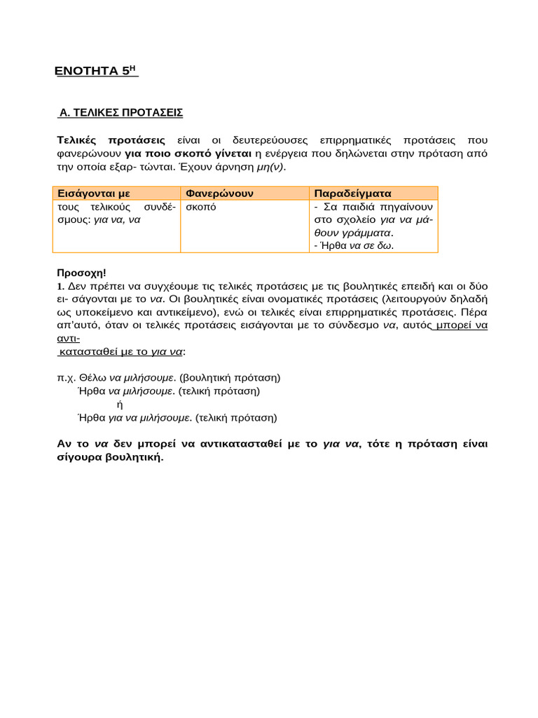 Glwssa G Gym Telikes Aitiologikes | PDF