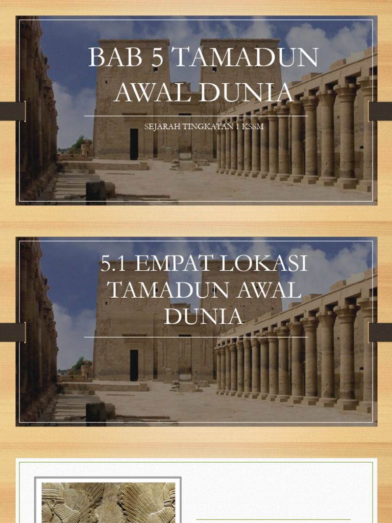 Nota Sej Ting 1 KSSM Bab 5 Tamadun Awal Dunia | PDF