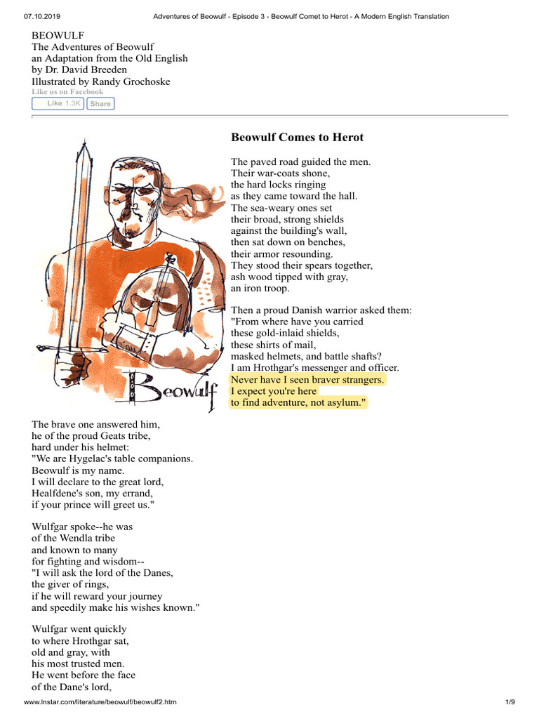 Adventures of Beowulf - Episode 3 - Beowulf Comet To Herot - A Modern ...