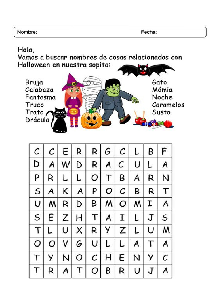 Sopa de Letras Halloween | PDF