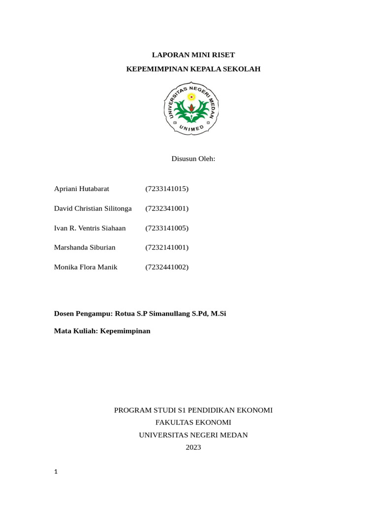 Laporan Mini Riset (MR) | PDF