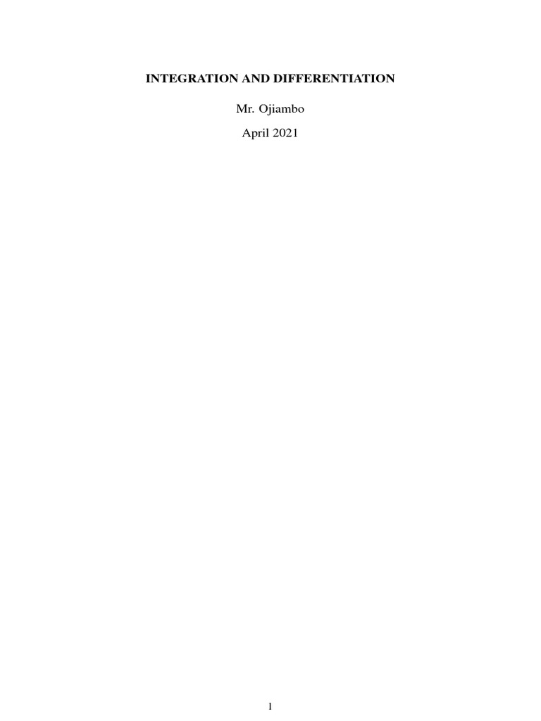 Integration and Differentiation | PDF | Acceleration | Velocity