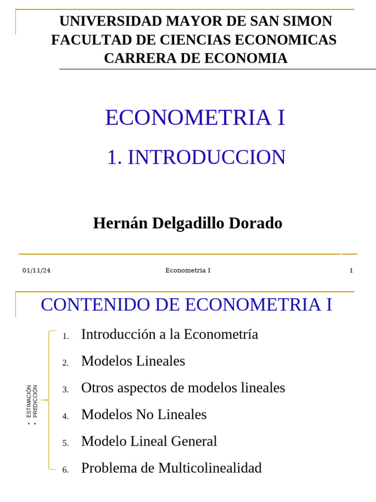 Econometria I Intro | PDF | Econometría | Método científico