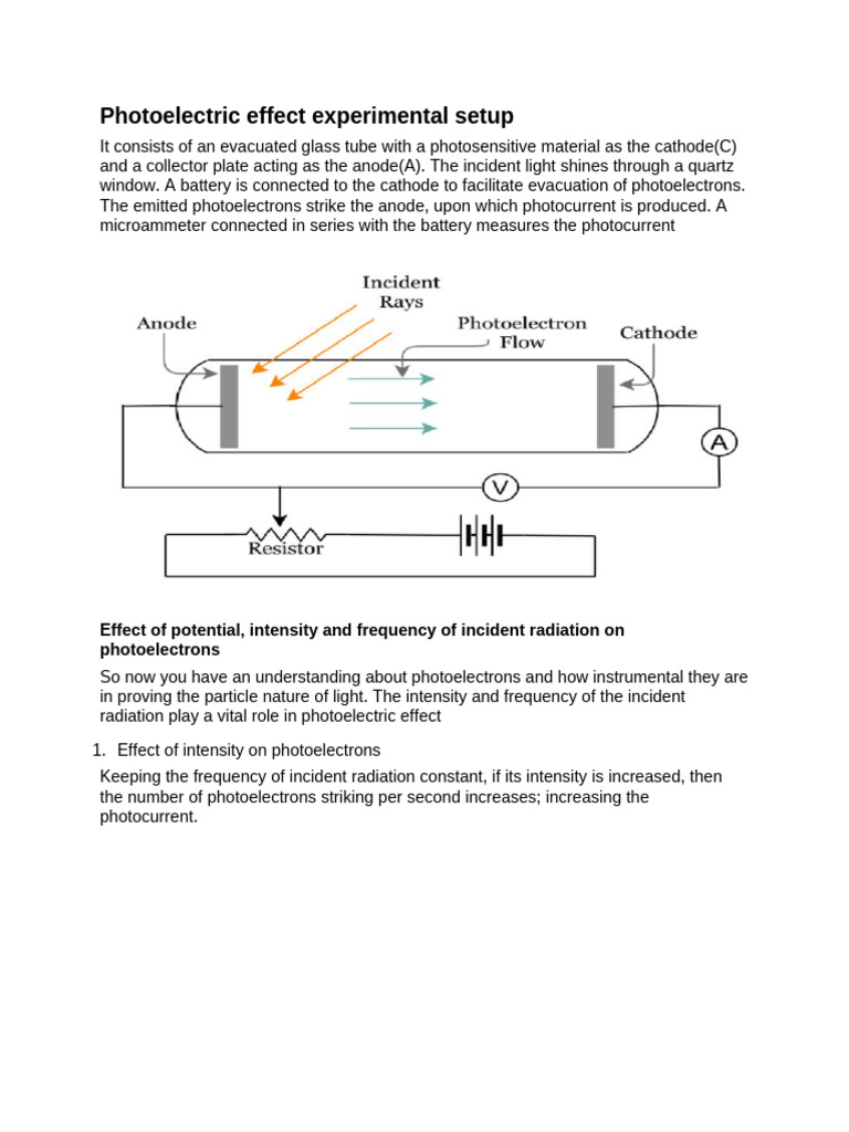 Photoelectric Effect Experimental Setup | PDF | Photoelectric Effect ...