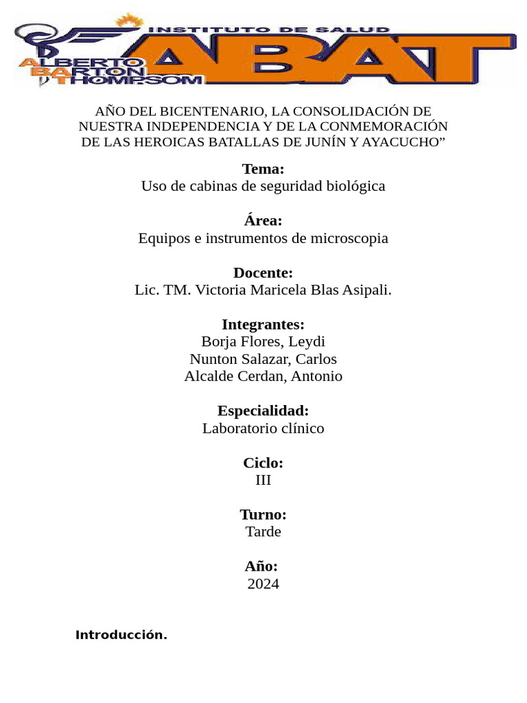 Cabinas de Seguridad Biologica | PDF | Laboratorios | Contaminación
