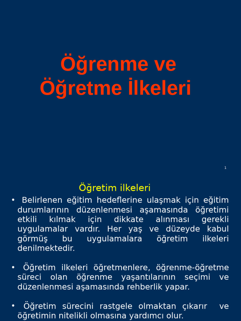 1.1 Öğretim-Ilkeleri | PDF
