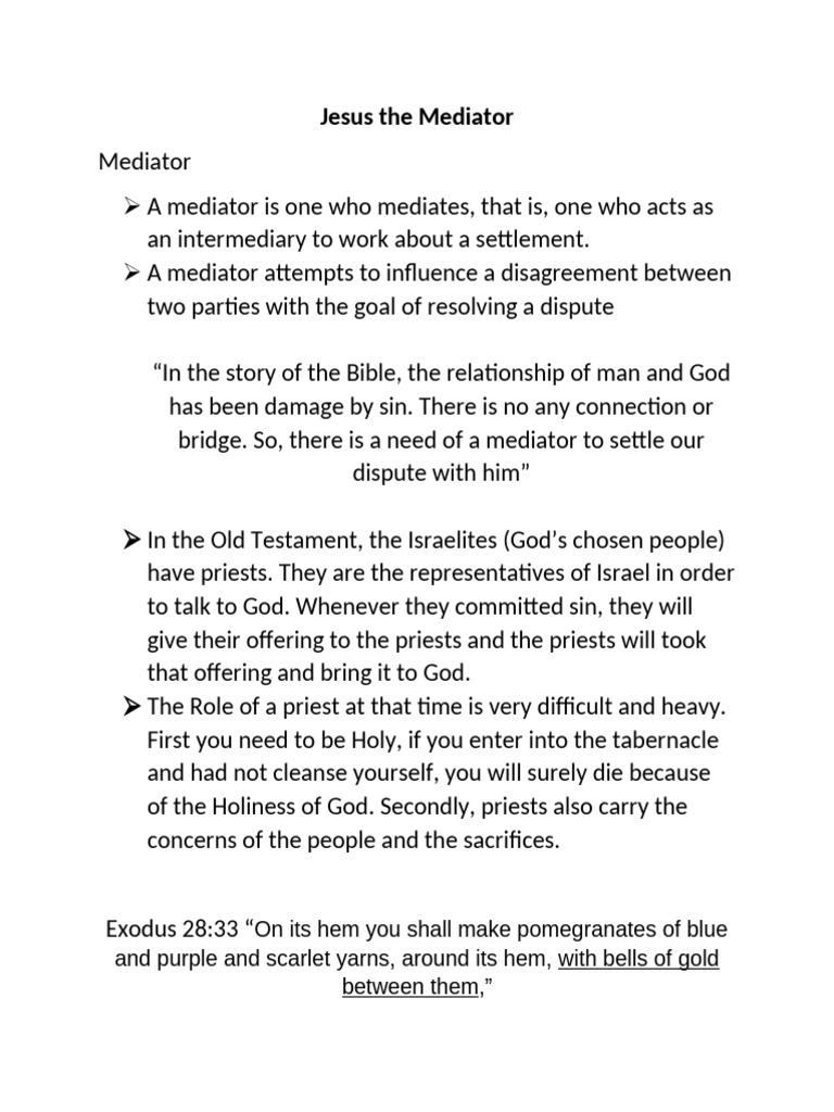 Jesus The Mediator | PDF | Jesus | God