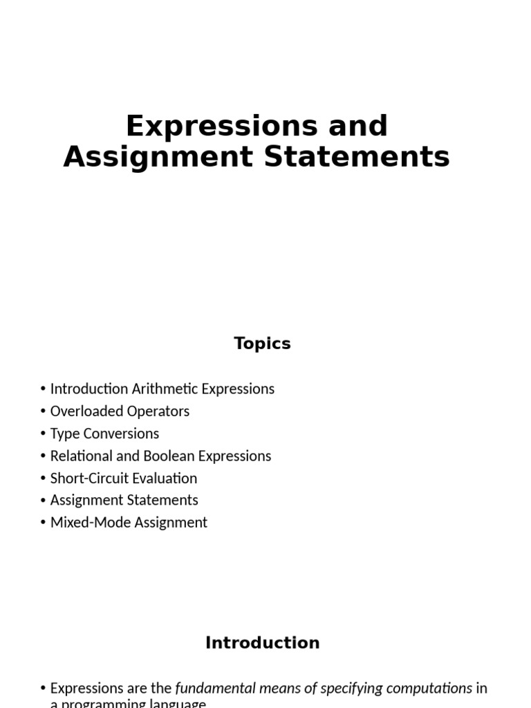 Expressions and Assignment Statements | PDF | Boolean Data Type | Computer Engineering