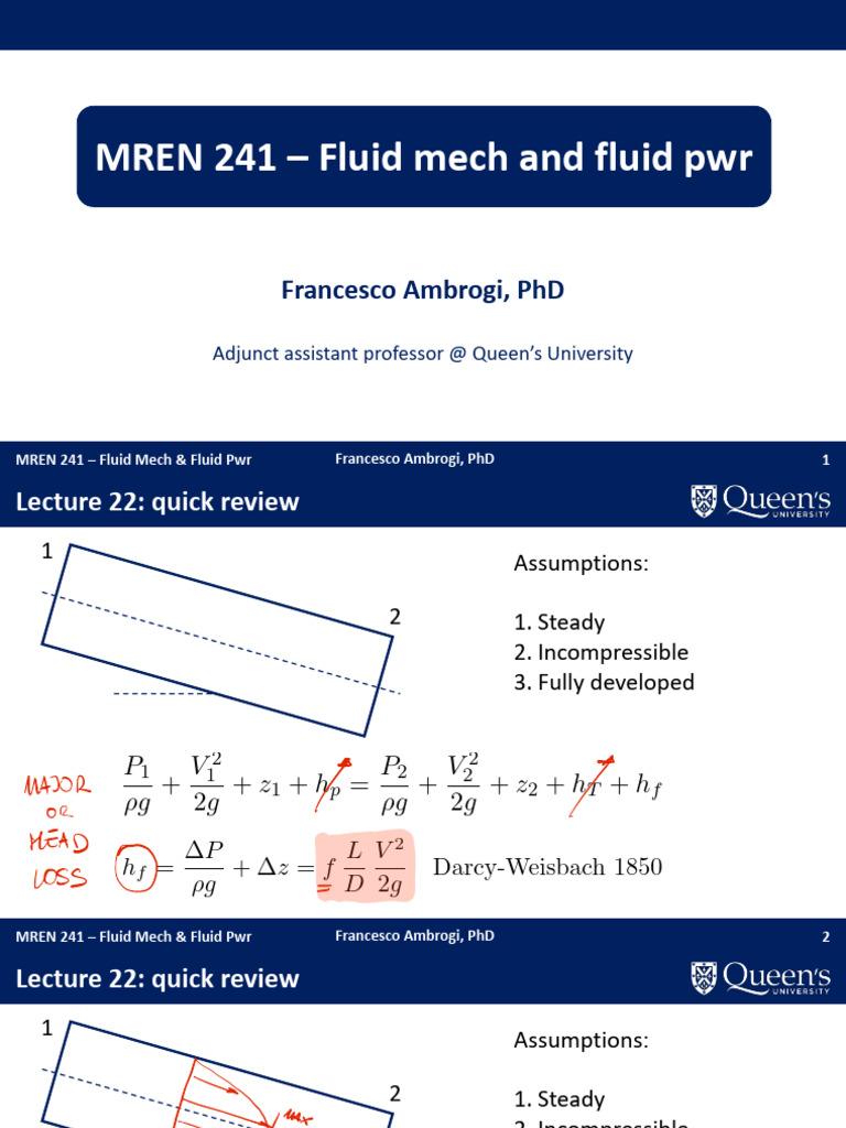 22 Lecture22 Mren241 f24 | PDF | Fluid Dynamics | Gas Technologies