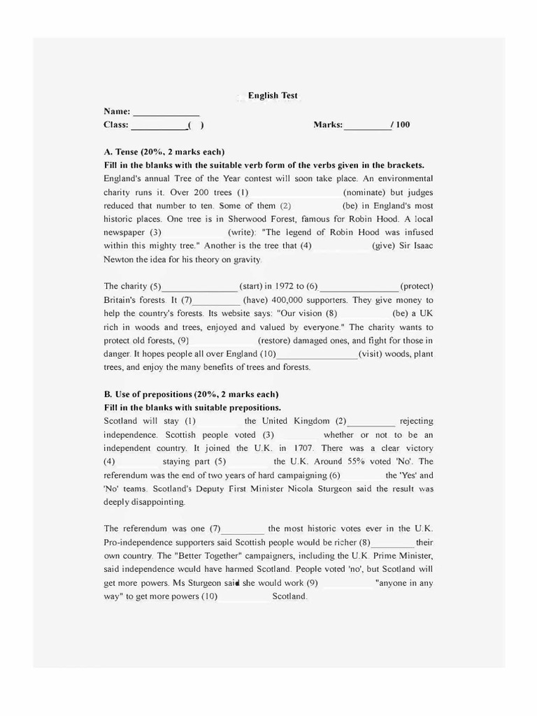 P6 English Mock Test | PDF