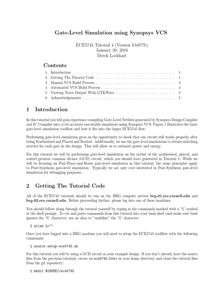Vcs GL | PDF | Computing | Electronic Design Automation