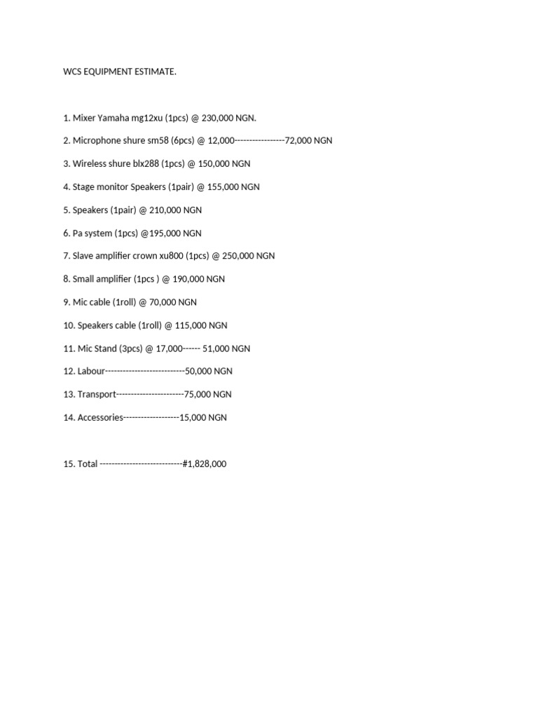 Wcs Equipment E-Wps Office | PDF
