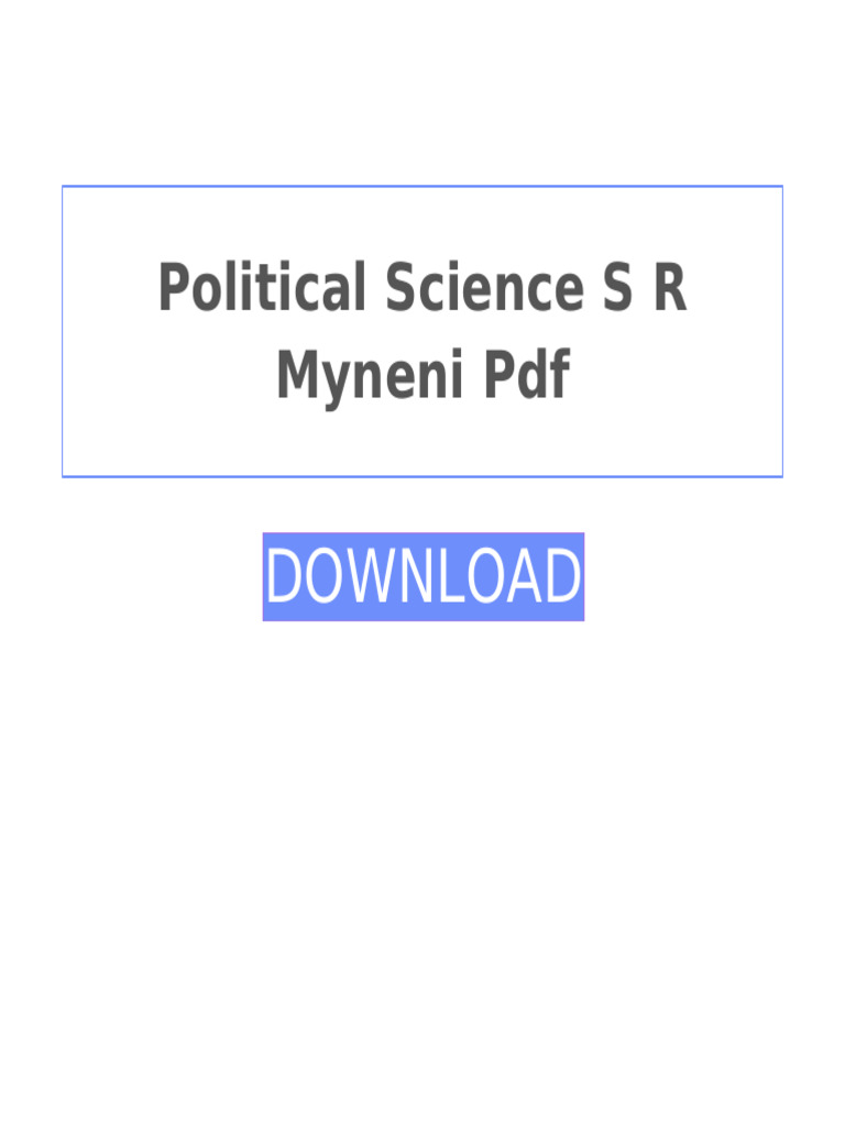 Political Science S R Myneni PDF | PDF