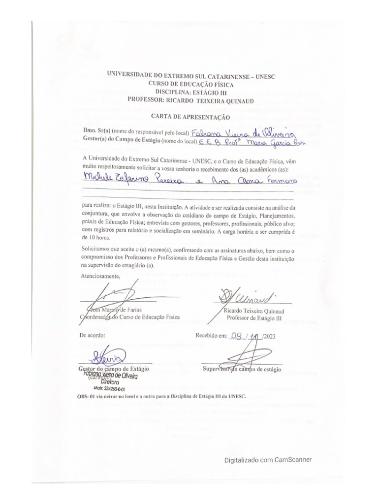 Documento Estágio III - Escolar | PDF