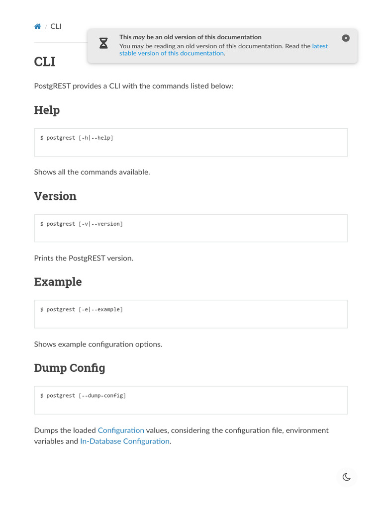 PostgREST CLI Command Guide | PDF | Teaching Methods & Materials | Computers