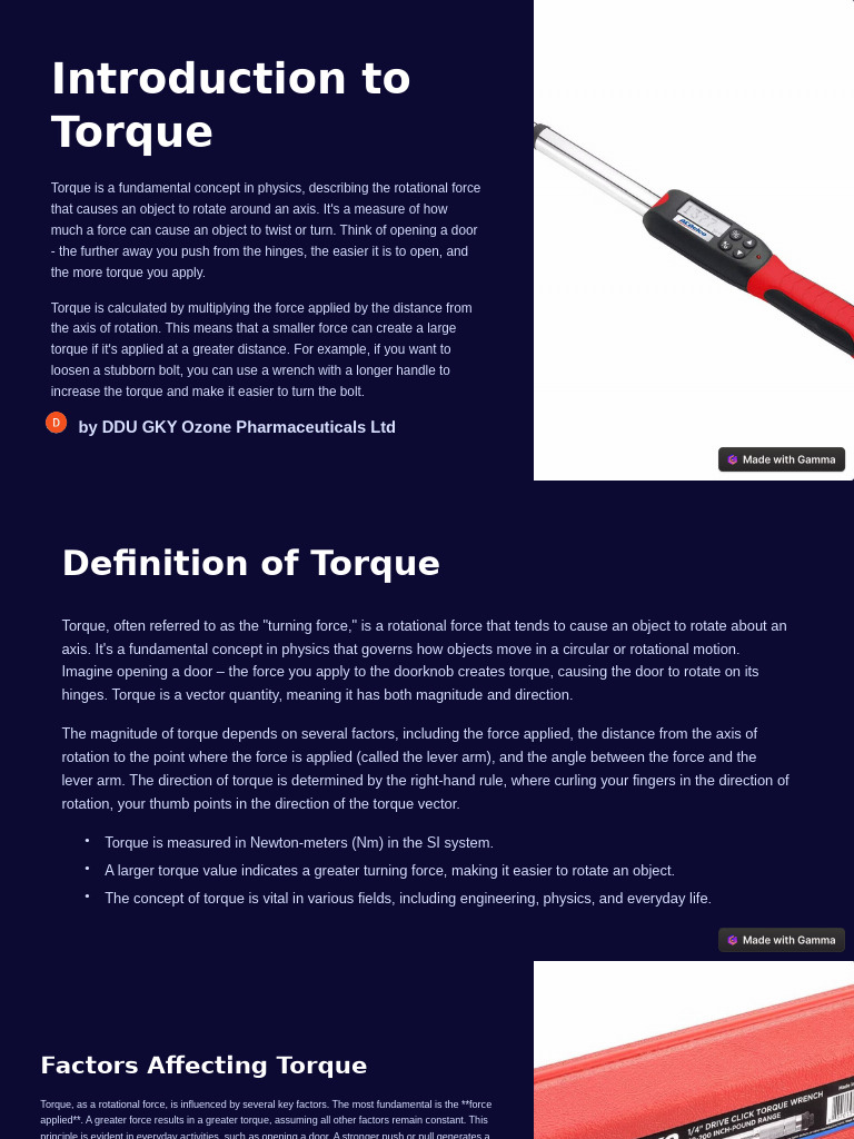Introduction To Torque | PDF | Torque | Force