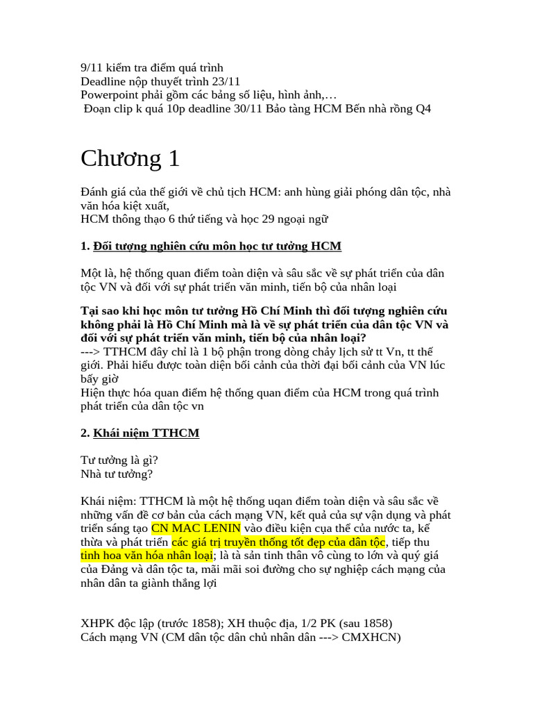 Chương 1 TTHCM | PDF