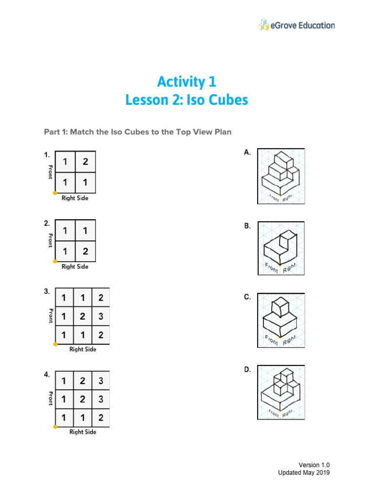 Iso Cubes Activity 1 | PDF