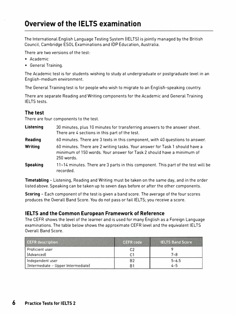 IELTS Examination Overview and Scoring | PDF | International English ...