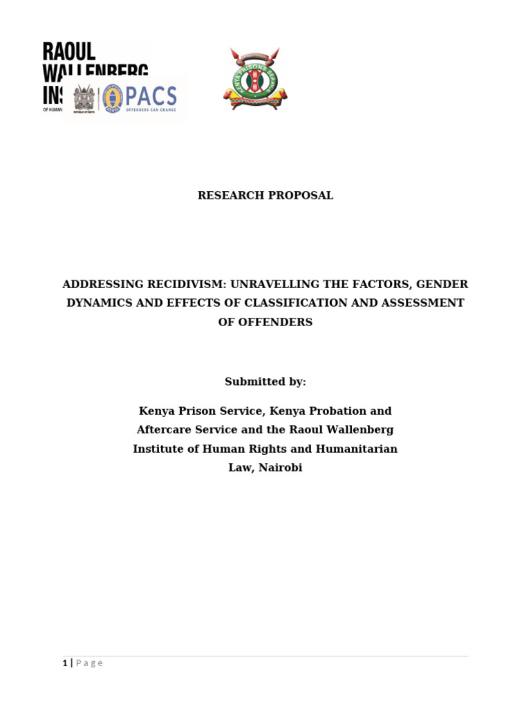 JCP Proposal (Working Draft) | PDF | Recidivism | Crimes