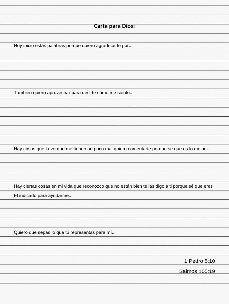 Carta de Agradecimiento a Dios | PDF