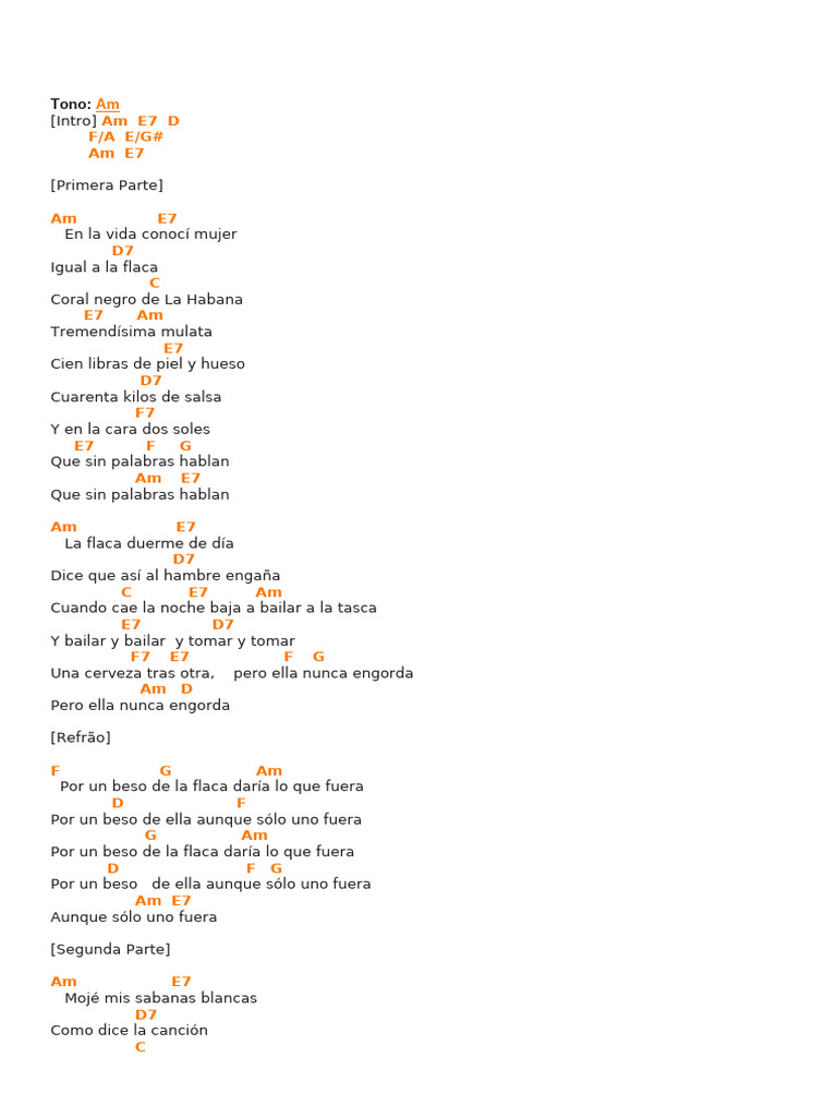 La Flaca Acordes PDF | PDF