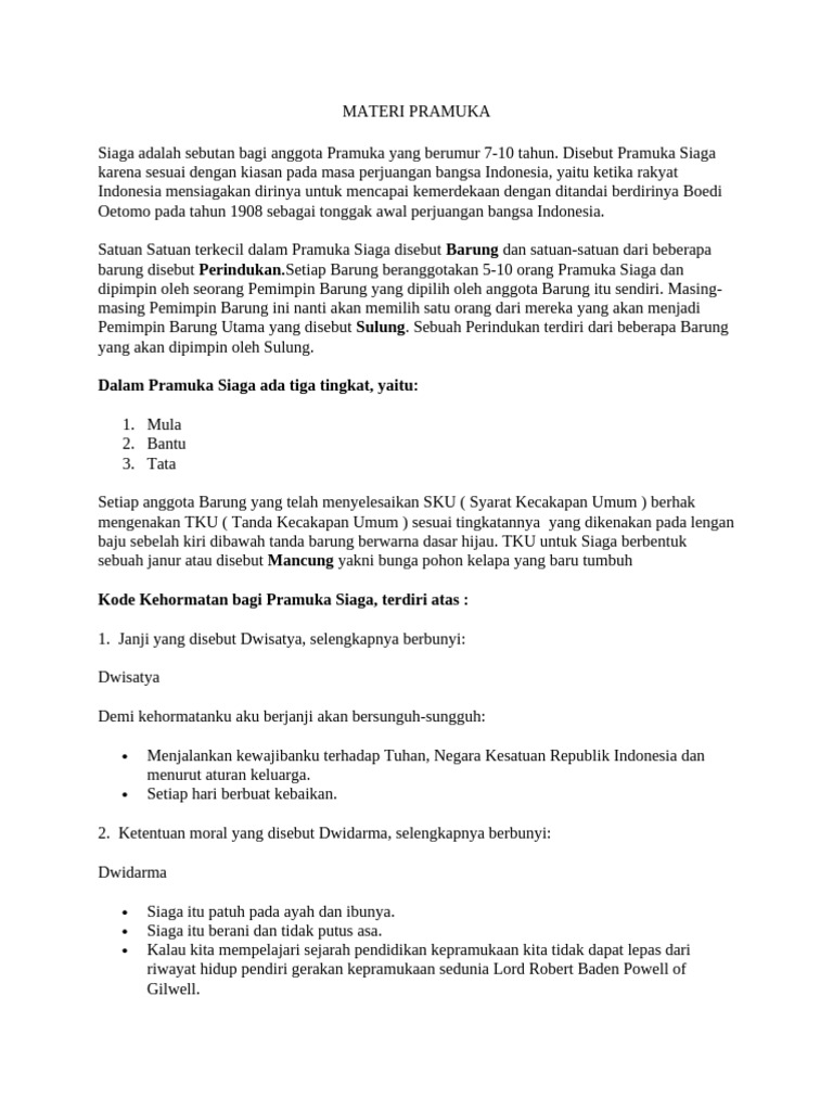 Materi Pramuka | PDF | Seni