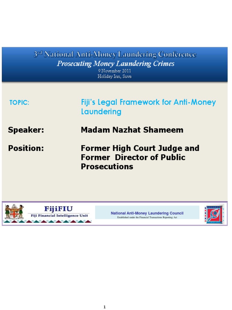 Nazhat Shameem - Fijis Legal Framework For Anti-Money Laundering | PDF ...