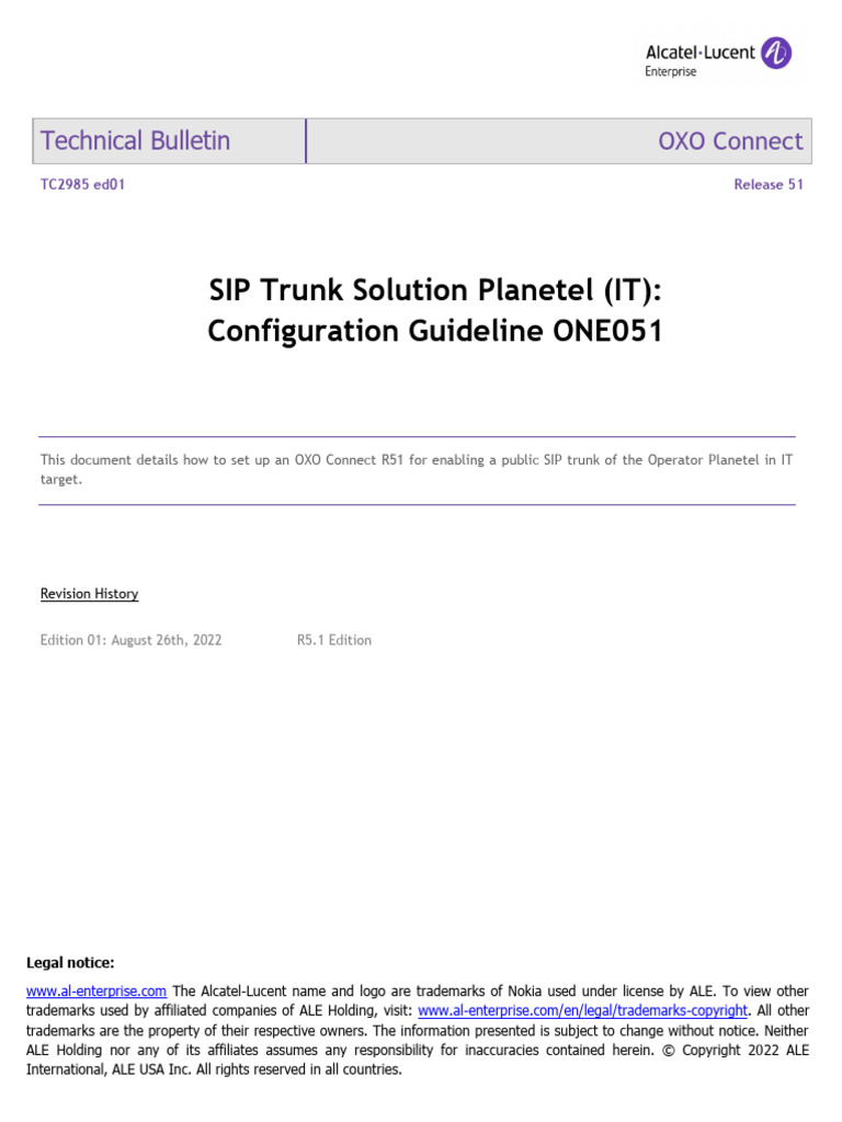 TC2985en-Ed01 SIP Trunk Solution Planetel-TopoC-IT Configuration ...