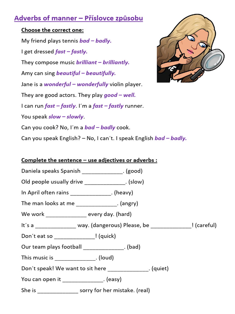 Adverbs of Manner | PDF