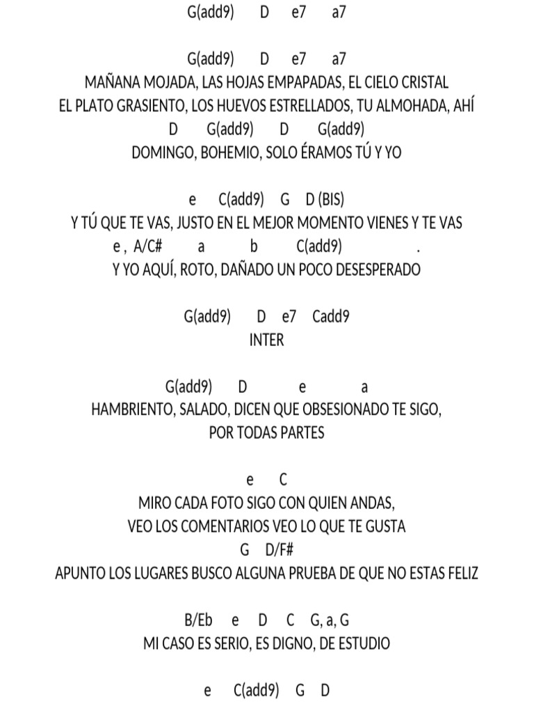 Desamor y desesperación en letras | PDF