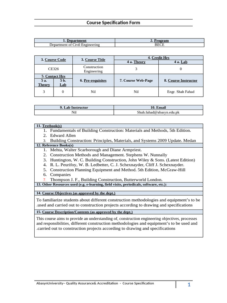 Construction Engineering Course | PDF | Concrete | Heavy Equipment