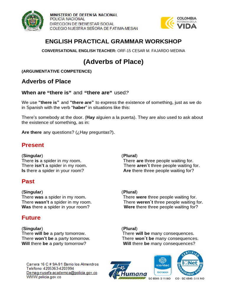 Adverbs of Place | PDF