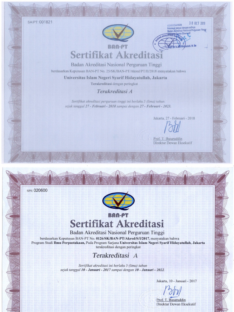 Akreditasi UIN - Digabungkan | PDF