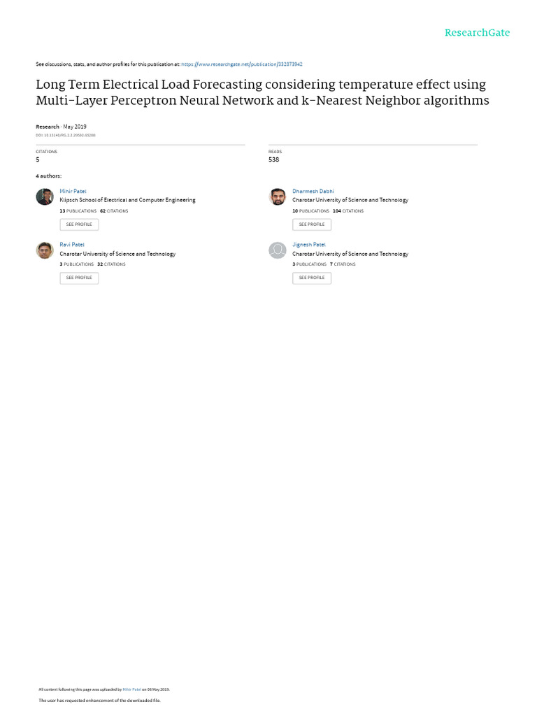 Long Term Electrical Load Forecastingconsideringtemperatureeffectusing Multi Layer Perceptron