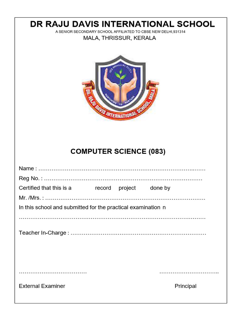 Cs Synopsis | PDF | Control Flow | Databases