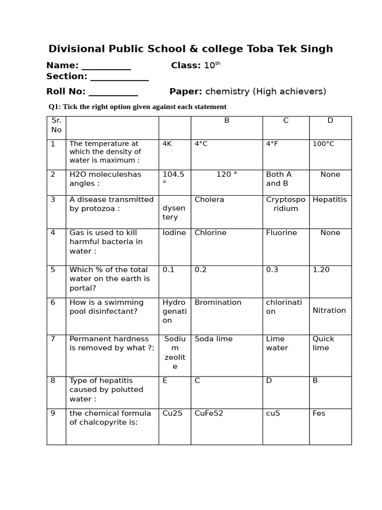 MCQs 10th Physics CHPTR 13&14 | PDF | Oil | Sodium Carbonate
