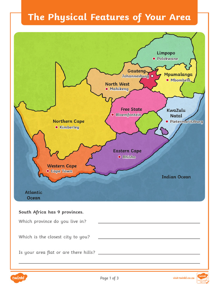 Physical Features of South African Areas | PDF | Topography | Landscape