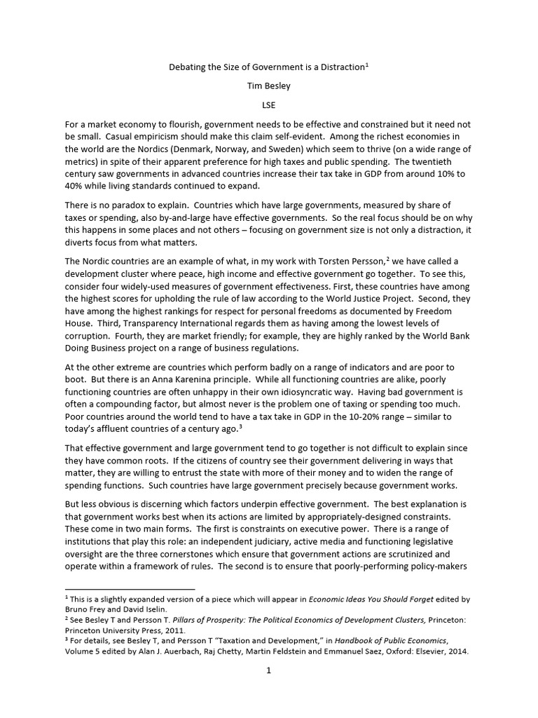 Debating The Size of Government | PDF | Redistribution Of Income And ...