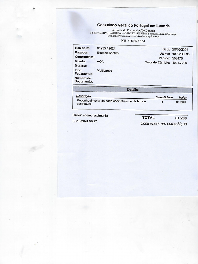 Recibo Consular | PDF