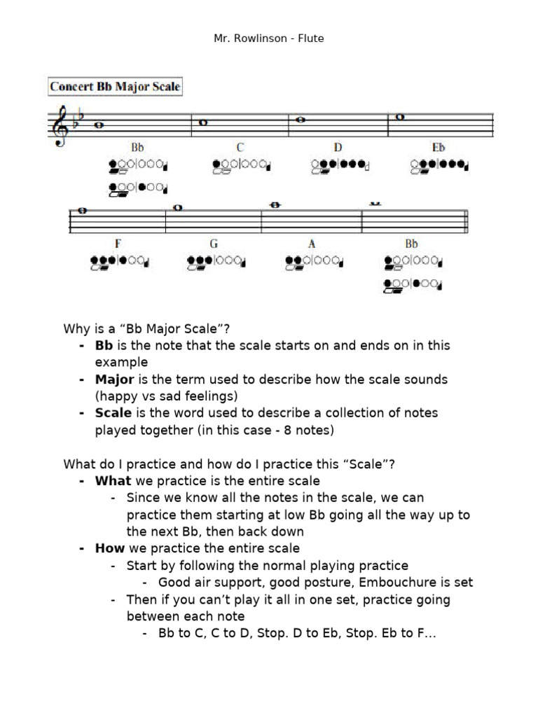 11 - BB Major Scale - Flute | PDF | Language Arts & Discipline