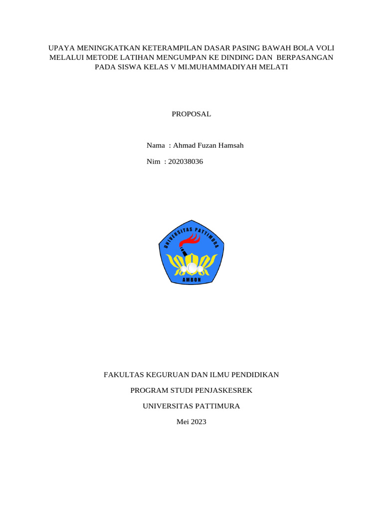 Meningkatkan Gerak Pasing Bawah Dalam Permainan Bola Voli Dengan Metode ...