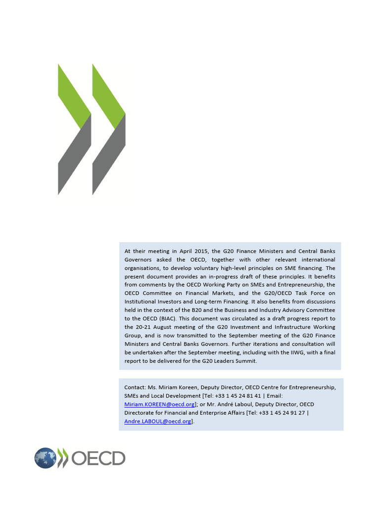 G20 OECD High Level Principles On SME Financing Progress Report | PDF ... G20 OECD High Level Principles On SME Financing Progress Report | PDF ...