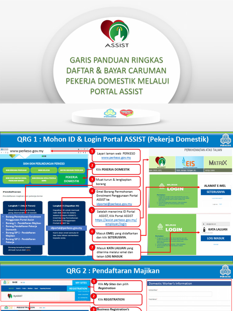 4.garis Panduan Ringkas Daftar & Bayar Caruman Pekerja Domestik Melalui Portal ASSIST | PDF ...
