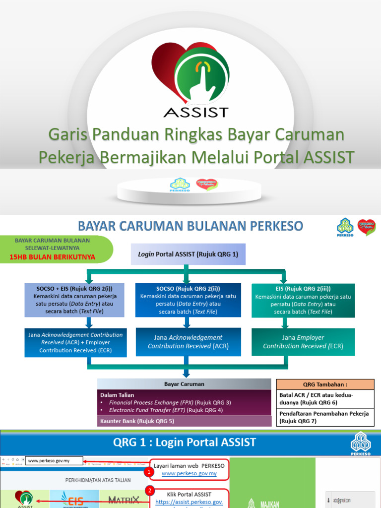 3.garis Panduan Ringkas Bayar Caruman Pekerja Bermajikan Melalui Portal ASSIST | PDF