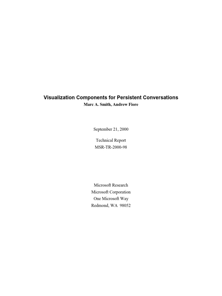 TR 2000 98 | PDF | Visualization (Graphics) | Usability