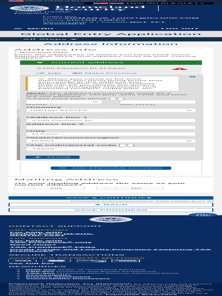 TTP Address Info | PDF | Transportation Security Administration