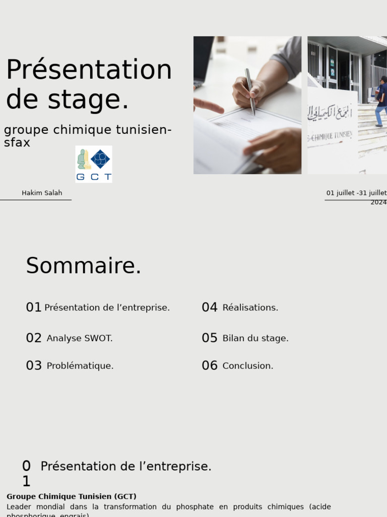 Stage Informatique au GCT Sfax 2024 | PDF | Informatique | Bases de données