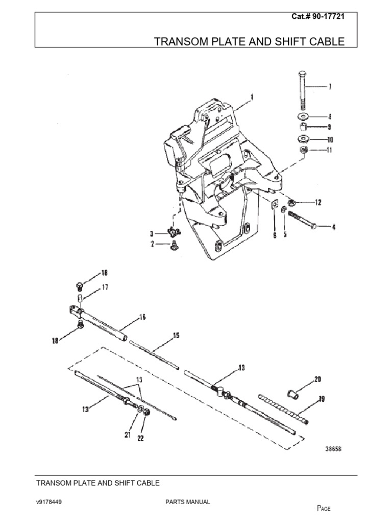 Transom Plate and Shift Cable | PDF | Washer (Hardware)